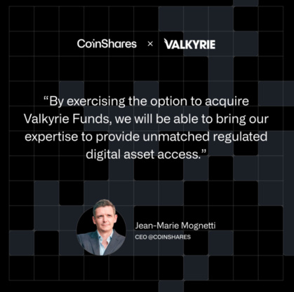 CoinShares exerce son option pour acquérir Valkyrie Funds - Finyear